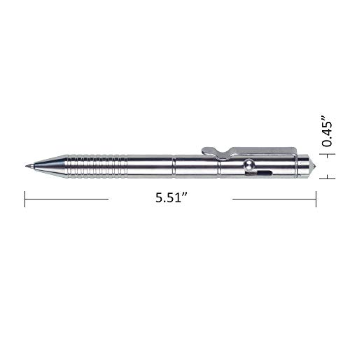 SMOOTHERPRO Titanium Bolt Action Pen with Tungsten Side for Business Office Signature EDC Pocket Design Color Natural (Ti598)