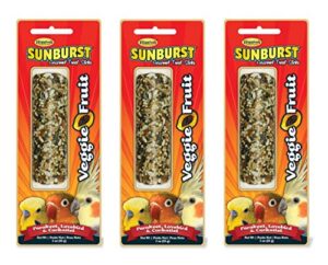 higgins 3 pack of sunburst gourmet treat sticks, 3 ounces each, veggie fruit flavor for pet birds (veggie fruit, for parakeets, lovebirds and cockatiels)