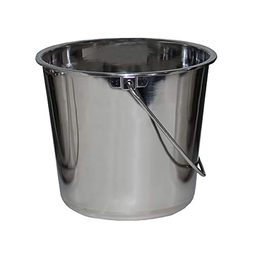 Grip Stainless Steel Bucket (1 Gallon) - Great for Pets, Cleaning, Food Prep - Hang on Fences, Cages, Kennels - Home, Garage, Workshop