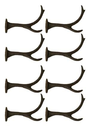 MIDWEST CRAFT HOUSE 8 CAST Iron Deer Antler Coat Hooks