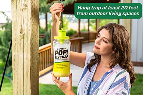 RESCUE! POP! Fly Trap – Large Reusable Fly Trap for Outdoor Use - 3 Pack