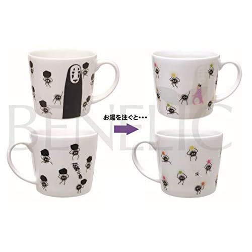 Studio Ghibli via Bluefin Benelic Spirited Away Mysterious Color Changing Teacup Mug with No Face and Soots White, Approx. 3"