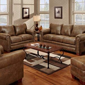 American Furniture Classics Model Buckskin sofa, Pinto Brown