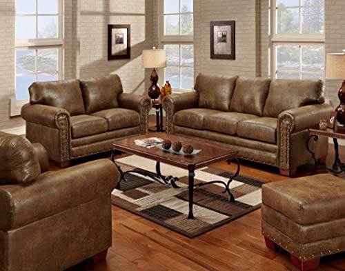 American Furniture Classics Model Buckskin sofa, Pinto Brown