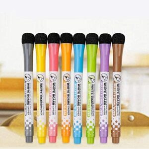 YES4QUALITY Magnetic Dry Erase Markers with Eraser Cap - 8 Pack, Fine Tip, Low Odor - White Board Markers Perfect for Dry Erase Whiteboards in the Office, Classroom or at Home