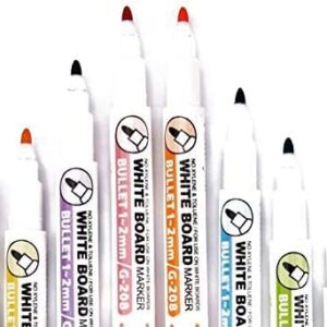 YES4QUALITY Magnetic Dry Erase Markers with Eraser Cap - 8 Pack, Fine Tip, Low Odor - White Board Markers Perfect for Dry Erase Whiteboards in the Office, Classroom or at Home