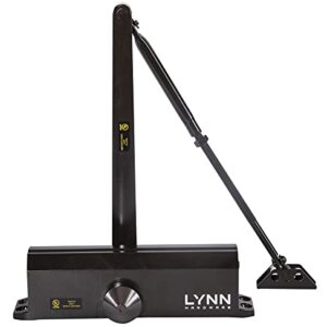 LYNN HARDWARE Medium/Heavy Duty Commercial Door Closer - DC7016 Surface Mounted, Grade 1- ADA & UL 3 Hour Fire Rated, Adjustable Size 1-6 for entrances & Aluminum storefronts- US10B Dark Bronze