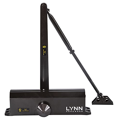 LYNN HARDWARE Medium/Heavy Duty Commercial Door Closer - DC7016 Surface Mounted, Grade 1- ADA & UL 3 Hour Fire Rated, Adjustable Size 1-6 for entrances & Aluminum storefronts- US10B Dark Bronze