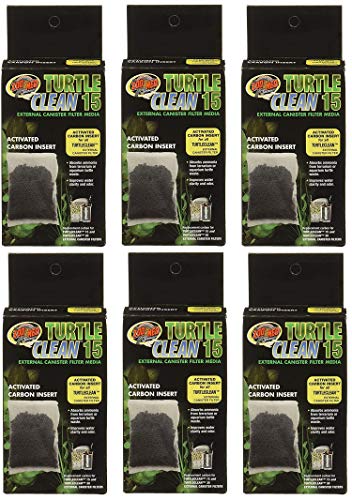 Zoo Med 6 Pack of Turtle Clean 15 Activated Carbon Inserts for All TurtleClean External Canister Aquarium Filters