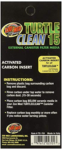 Zoo Med 6 Pack of Turtle Clean 15 Activated Carbon Inserts for All TurtleClean External Canister Aquarium Filters