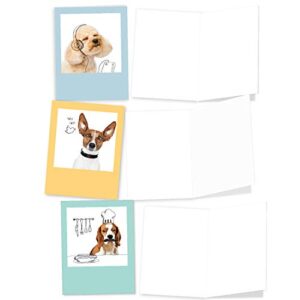 The Best Card Company - 20 Boxed Dog Cards with Envelopes (4 x 5.12 Inch) - Blank Assortment (10 Designs, 2 Each) - Dogs & Doodles AM6582OCB-B2x10