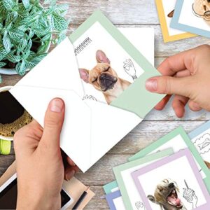 The Best Card Company - 20 Boxed Dog Cards with Envelopes (4 x 5.12 Inch) - Blank Assortment (10 Designs, 2 Each) - Dogs & Doodles AM6582OCB-B2x10