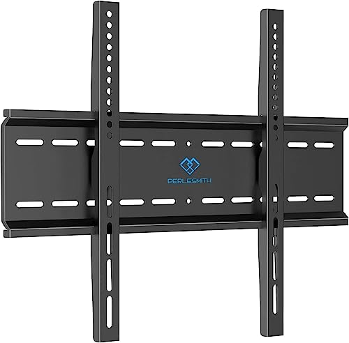 PERLESMITH Fixed TV Wall Mount Bracket, Low Profile Design for Most 26-55 inch LED LCD OLED-4K Flat Screen TVs, Ultra Slim Fixed TV Mount with Max VESA 400x400mm up to 115lbs Fits 16 inch Wood Stud