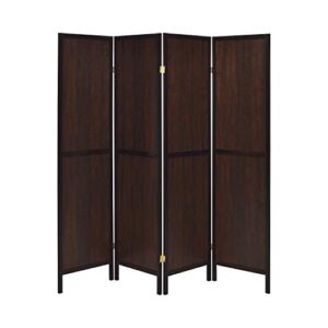 Coaster Furniture Folding Screen Cappuccino 4-Panel Rustic Tobacco 961414