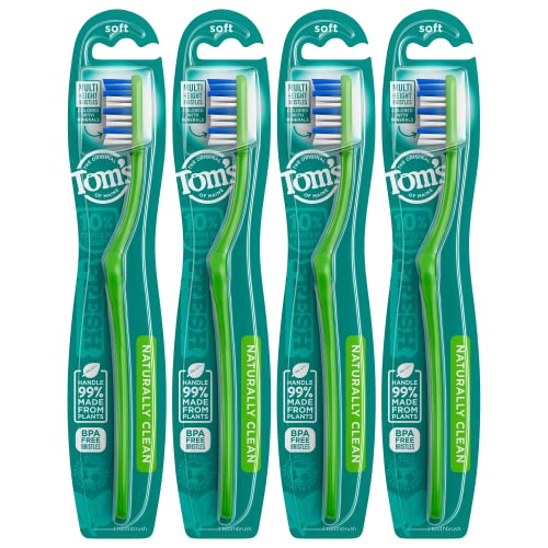 Tom's of Maine Naturally Clean Toothbrush, Soft, 4-Pack