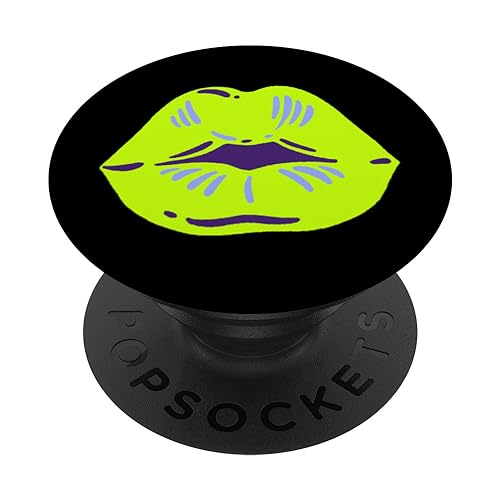 Yellow Green Bright Sexy Lips PopSockets PopGrip: Swappable Grip for Phones & Tablets PopSockets Standard PopGrip