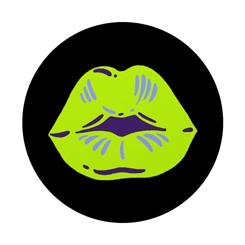 Yellow Green Bright Sexy Lips PopSockets PopGrip: Swappable Grip for Phones & Tablets PopSockets Standard PopGrip