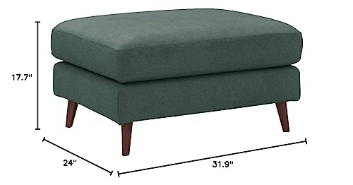 Amazon Brand – Rivet Sloane Mid-Century Modern Ottoman, 31.9"W, Emerald Green