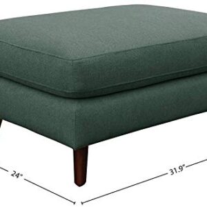 Amazon Brand – Rivet Sloane Mid-Century Modern Ottoman, 31.9"W, Emerald Green