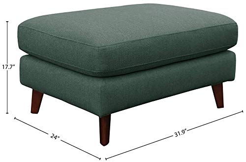 Amazon Brand – Rivet Sloane Mid-Century Modern Ottoman, 31.9"W, Emerald Green