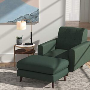 Amazon Brand – Rivet Sloane Mid-Century Modern Ottoman, 31.9"W, Emerald Green