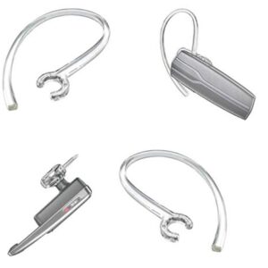 8-Pack Replacement Ear Piece Clamp Bluetooth Ear Hook Loop - Set of 4 Small + 4 Pack Large Size Shape Hook for Samsung, Motorola, LG & Other Bluetooth Headsets (Clear)