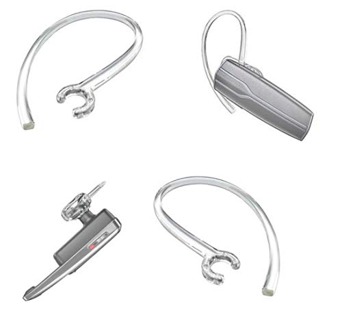 8-Pack Replacement Ear Piece Clamp Bluetooth Ear Hook Loop - Set of 4 Small + 4 Pack Large Size Shape Hook for Samsung, Motorola, LG & Other Bluetooth Headsets (Clear)