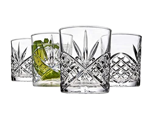 Godinger Old Fashioned Whiskey Glasses, Shatterproof and Reusable Acrylic - Dublin Collection, Set of 4