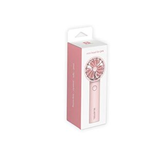 Minihead Fan Pro (Pink) - Mini Handheld Fan, 24-Hour Battery, lightweight 0.22lbs(99g), Pocket-Sized, Strong Airflow, Must-Have Item For Summer, Turbo Mode + 3 Wind Settings