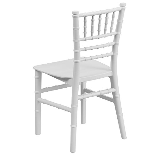 EMMA + OLIVER Child’s All Occasion White Resin Chiavari Chair for Home or Home Based Rental Business