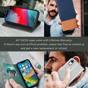 TUCCH iPhone XR Wallet Case, iPhone XR Case, Premium PU Leather Flip Cover [Shockproof TPU Shell] with Stand RFID Blocking Credit Card Slot Wireless Charging Compatible with iPhone XR 6.1, Black