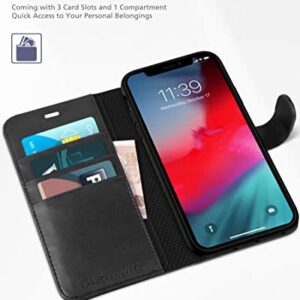 TUCCH iPhone XR Wallet Case, iPhone XR Case, Premium PU Leather Flip Cover [Shockproof TPU Shell] with Stand RFID Blocking Credit Card Slot Wireless Charging Compatible with iPhone XR 6.1, Black