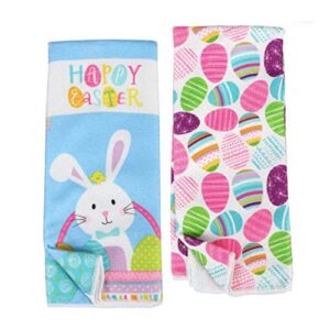 Easter Dish Towels Set of 2 | Easter Towels | Spring Kitchen Towels | Easter Hand Towels for Bathroom | Easter Hand Towels | Easter Kitchen Towel set | Bunny Decorative Towels Kitchen | Happy Easter