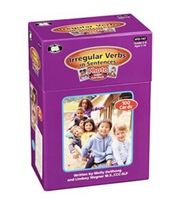 super duper publications | irregular verbs in sentences photo fun deck flash cards | educational learning resource for children