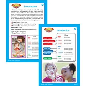 Super Duper Publications | Irregular Verbs in Sentences Photo Fun Deck Flash Cards | Educational Learning Resource for Children