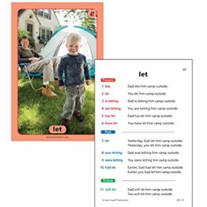 Super Duper Publications | Irregular Verbs in Sentences Photo Fun Deck Flash Cards | Educational Learning Resource for Children