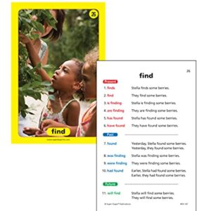 Super Duper Publications | Irregular Verbs in Sentences Photo Fun Deck Flash Cards | Educational Learning Resource for Children