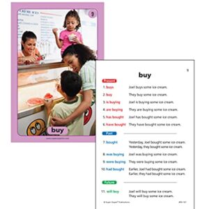 Super Duper Publications | Irregular Verbs in Sentences Photo Fun Deck Flash Cards | Educational Learning Resource for Children