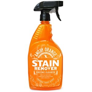 angry orange stain remover - 32oz enzyme pet cleaner - dog & cat urine destroyer and stain remover - citrus spray cleaning solution - puppy supplies