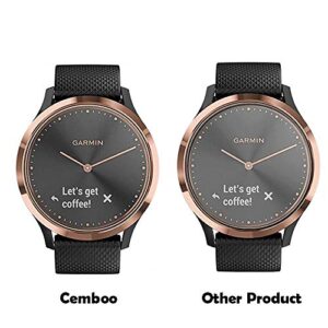 Screen Protector Compatible for Garmin Vivomove HR, 3 Pack Tempered Glass 2.5D 9H Hardness Anti Scratch Full Coverage Bubble-free Watch Protective Film