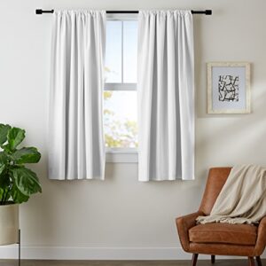 amazon basics blackout curtain set - 52''x 63'', white, 4-pack