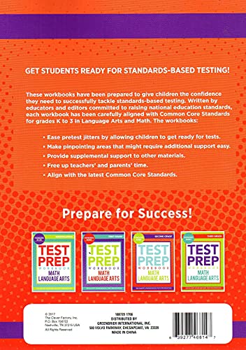 Second Grade Math & Language Arts Test Prep Workbook (Aligned with Common Core Standards) -v3