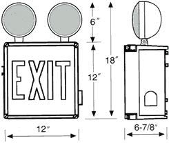 NEMA 4X Exit Sign Emergency Light Combo