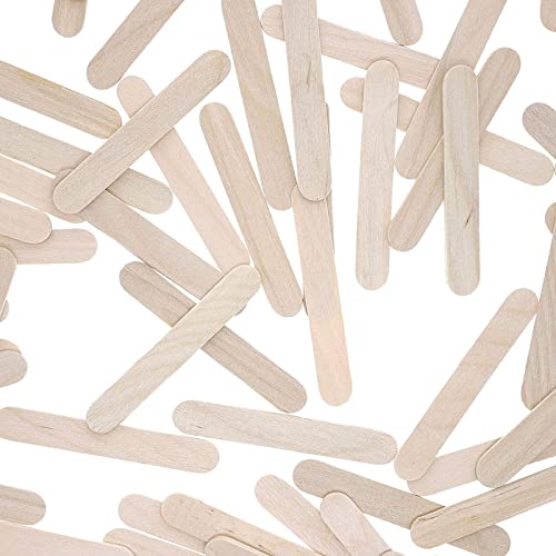 300 Pack Small Wooden Popsicle Sticks for Crafts, Bulk Small Wood Sticks for DIY Art Projects (2.5 x 0.4 in)