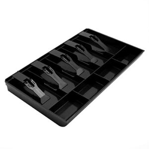 cash money tray replacement 5 bill/ 4 coin drawer register insert tray storage case with plastic clip(5 bill/4 coin-black)