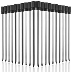 TecUnite 2.75 Inch Ballpoint Pen Refills for Diamond Crystal Stylus Pens and Ballpoint Pens with Black Velvet Bag, 20 Pieces (Black Refill)