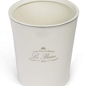 Le Bain Paris Collection by Ben&Jonah Heavy Porcelain Waste Basket (9.5"H x 8" Top Diameter, 7" Bottom Diameter)