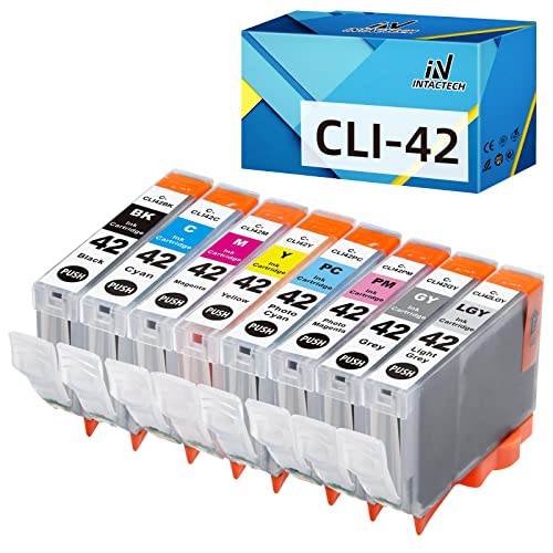 Compatible CLI-42 Ink Cartridges Replacement for Canon CLI-42 CLI42 Pixma PRO-100 Ink Work for Pixma Pro100 Printer, (8 Combo Pack, C42BK C42C C42M C42Y C42PC C42PM C42GY C42LGY)