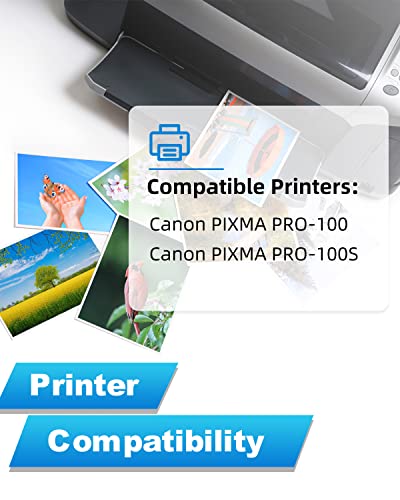 Compatible CLI-42 Ink Cartridges Replacement for Canon CLI-42 CLI42 Pixma PRO-100 Ink Work for Pixma Pro100 Printer, (8 Combo Pack, C42BK C42C C42M C42Y C42PC C42PM C42GY C42LGY)