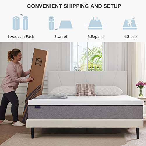 Full Mattress, Ssecretland 12 inch Gel Memory Foam Mattress with Breathable Cover (Mattress Only) Medium Feels-Bed Mattress in a Box